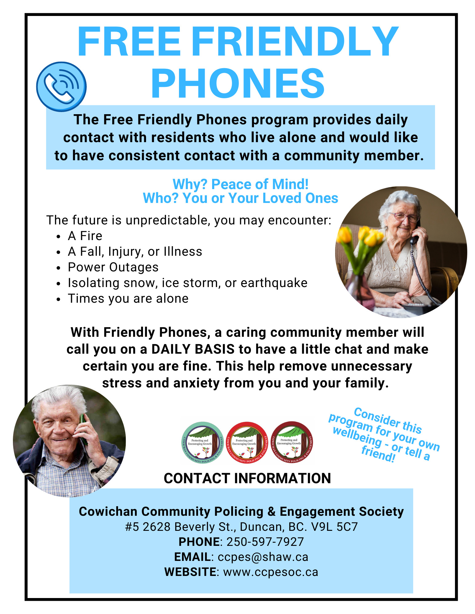 Friendly Phones – Cowichan Community Policing & Engagement Society